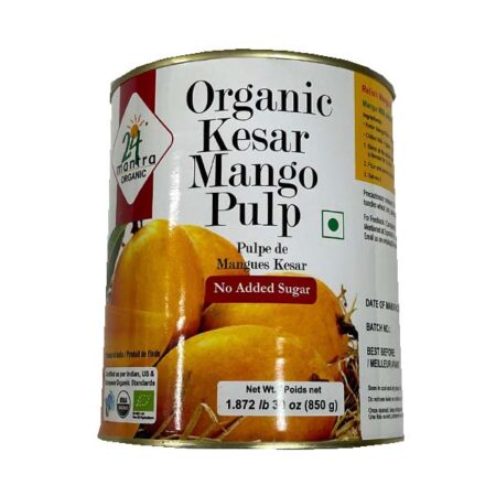24Mantra Organic Kesar Mango Pulp Cans 850Gm – Shresta Indian Grocery